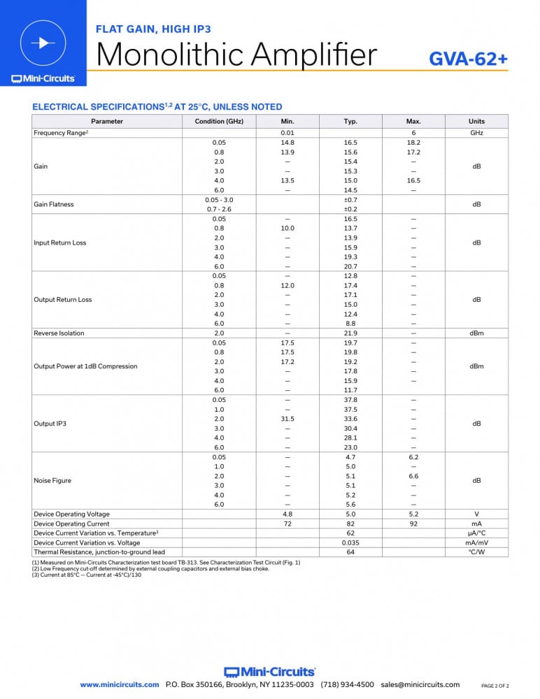 GVA-62+ datasheet page 2