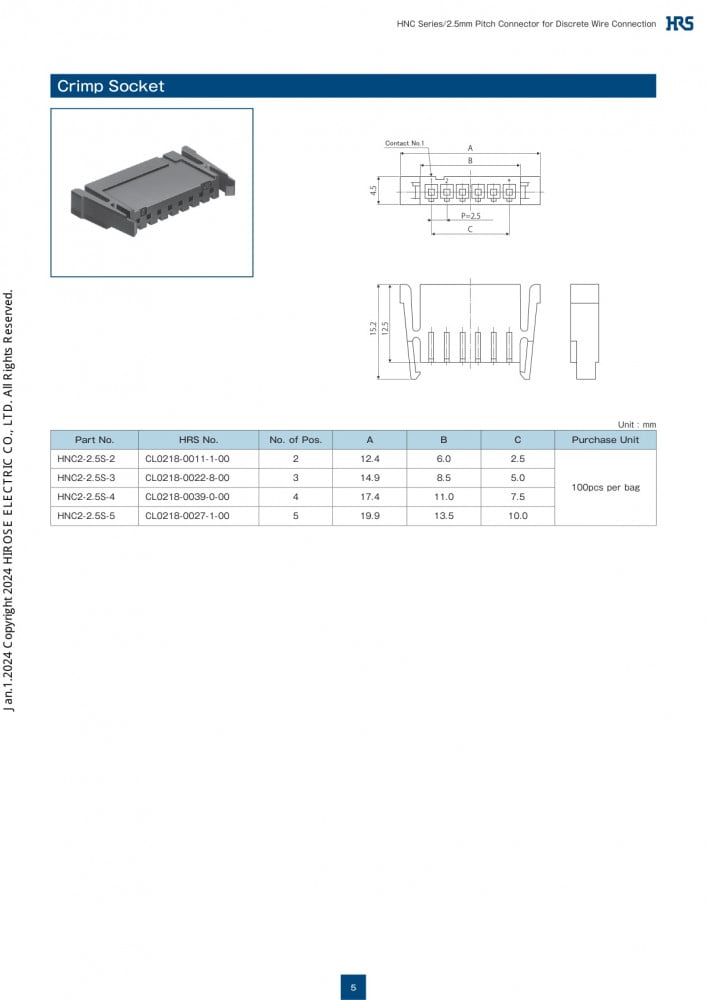 HRS HNC datasheet page 5
