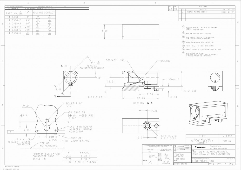 TE Connectivity 1410338-4 technical drawing preview