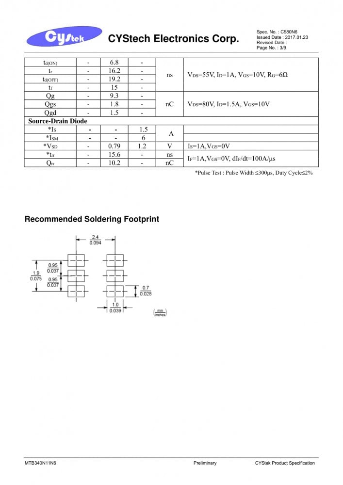 MTB340N11N6 datasheet page 3