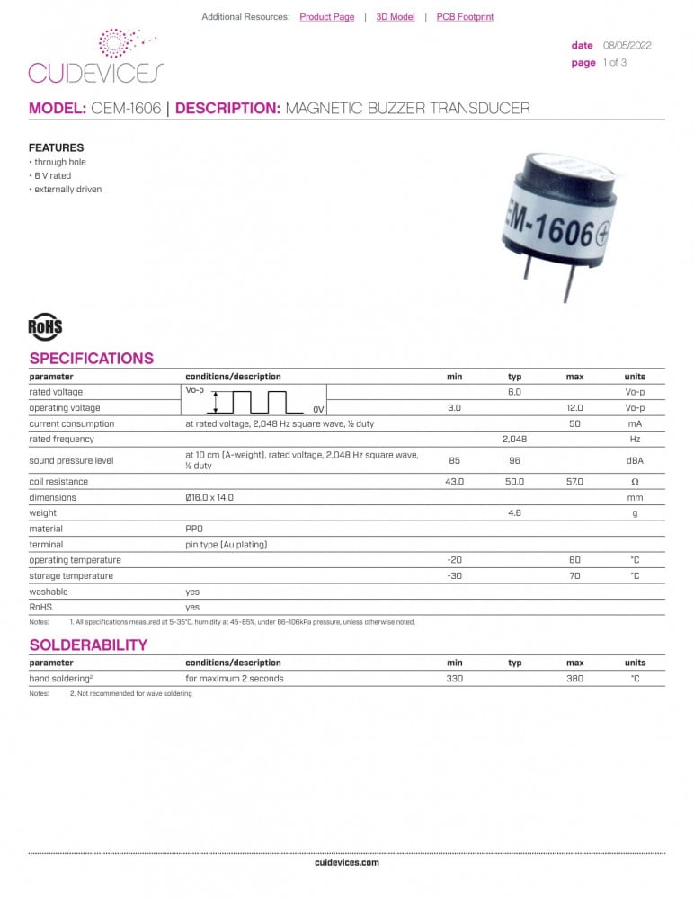 CEM-1606 datasheet page 1