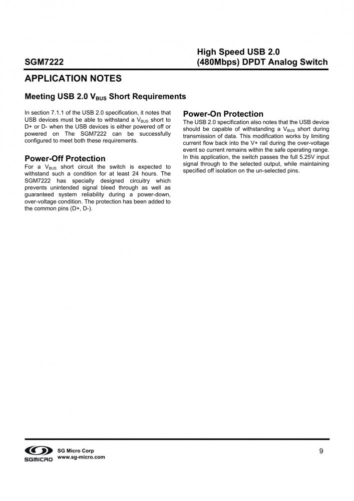 SGM7222 datasheet page 9