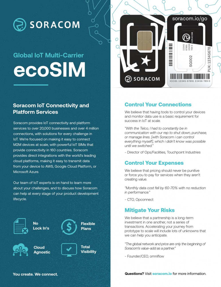 Soracom ecoSIM technical document page 1