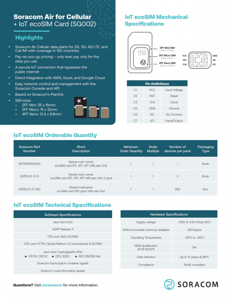 Soracom ecoSIM technical document page 2