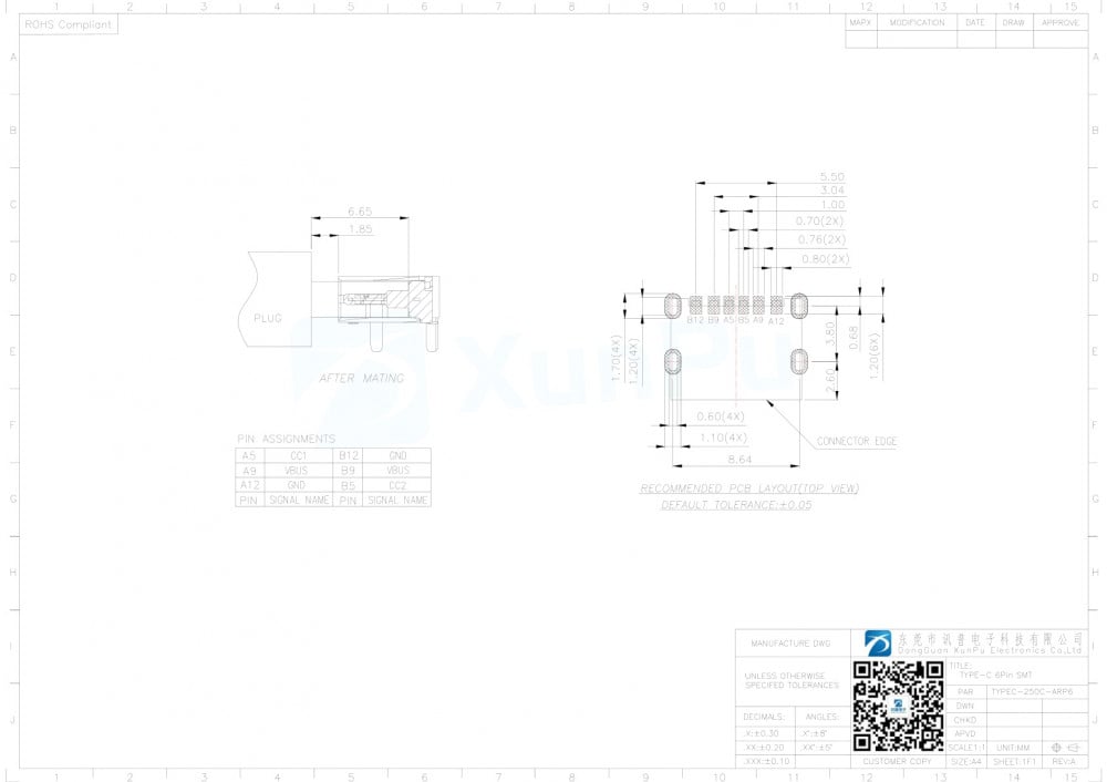 TYPEC-250C-ARP6 manufacture drawing page 2