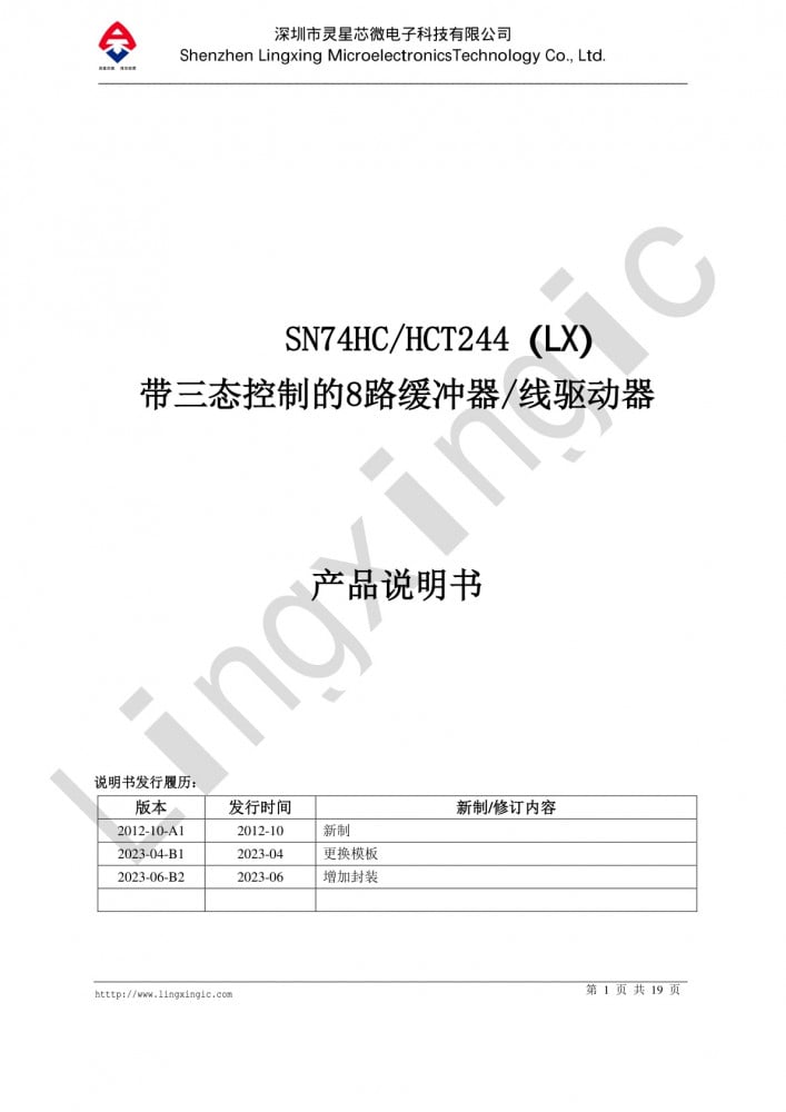 SN74HCT244 datasheet page 1
