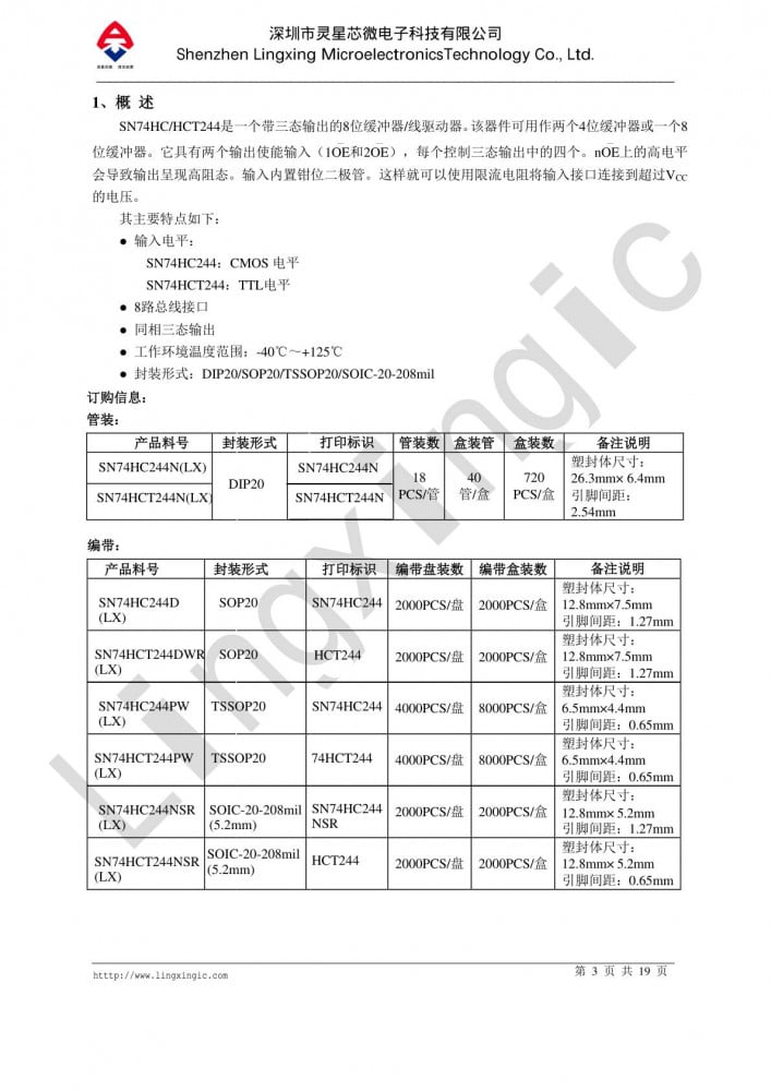 SN74HCT244 datasheet page 3