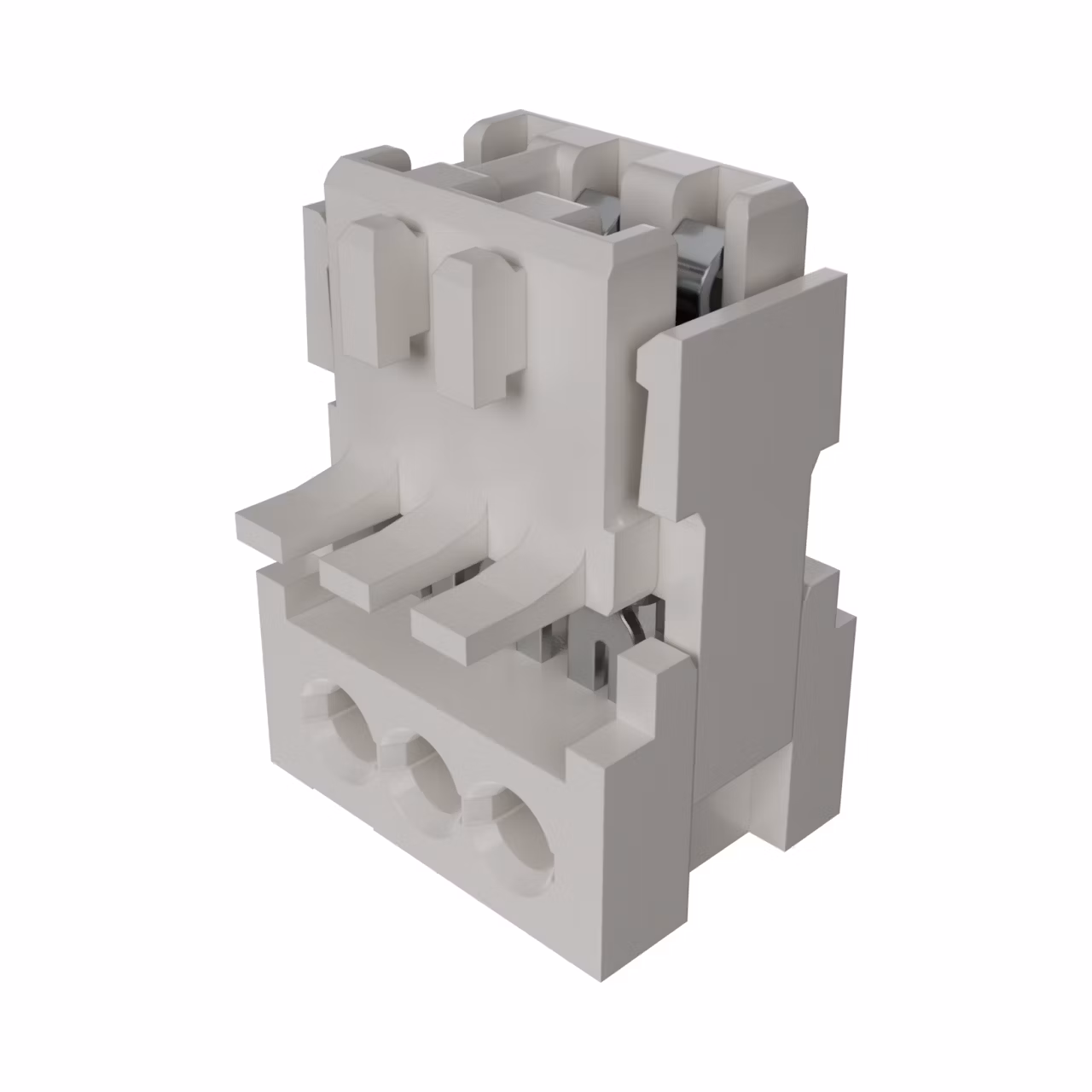 Appli-Mate RAST 2.5 IDT Housing, 2.50mm Pitch, with Side Latches, Female, 3 Circuits, Position Keys A & D Removed, Polarizing Rib Between 1/2, Red Color Stripe for sale