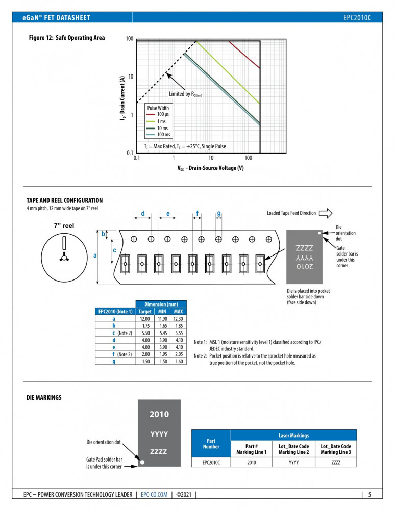 EPC2010C technical document page 5