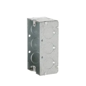 4 in. Square Box, Welded, 1-1/2 in. Deep with AC/MC/Flex Clamps, Three 1/2 in. KO's and One TKO, UBS, FS Bracket, Flush