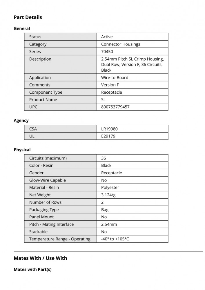 MOLEX 22566367 product document, page image 2