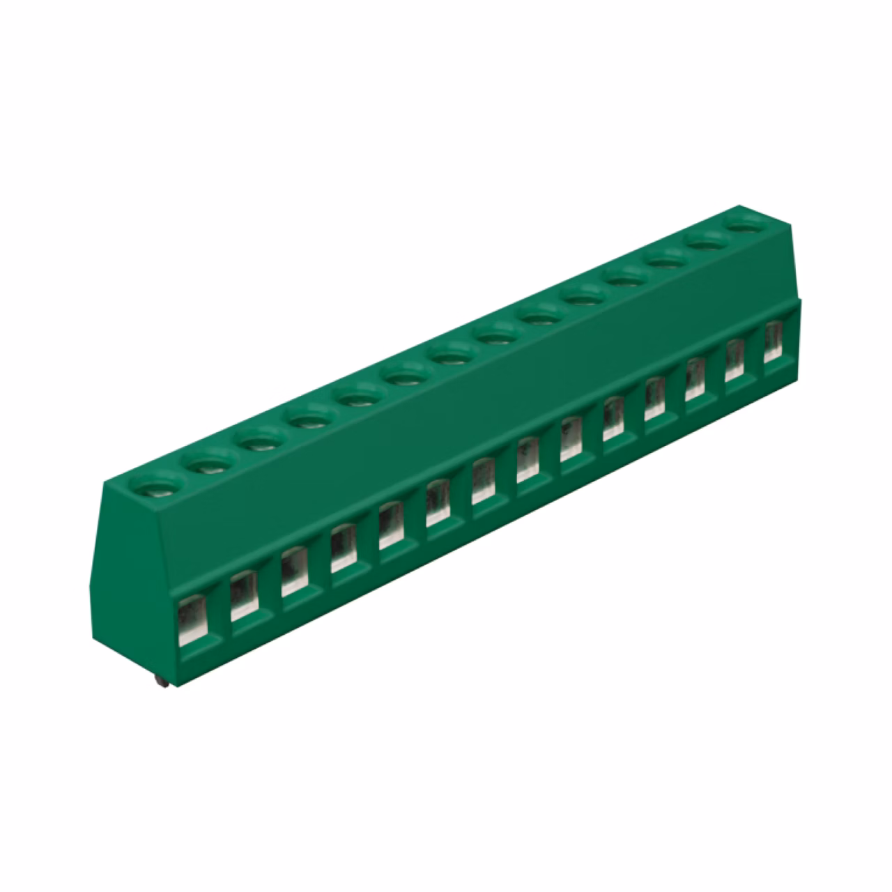 5.08mm Pitch Eurostyle Vertical Fixed Mount PCB Terminal Block, Green Housing, 14 Circuits for sale