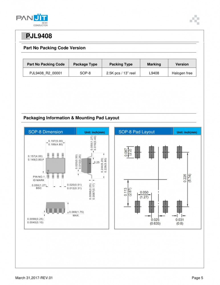 PJL9408 datasheet page 5