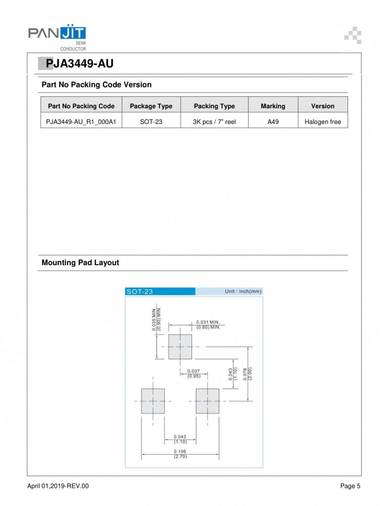 PJA3449-AU datasheet page 5
