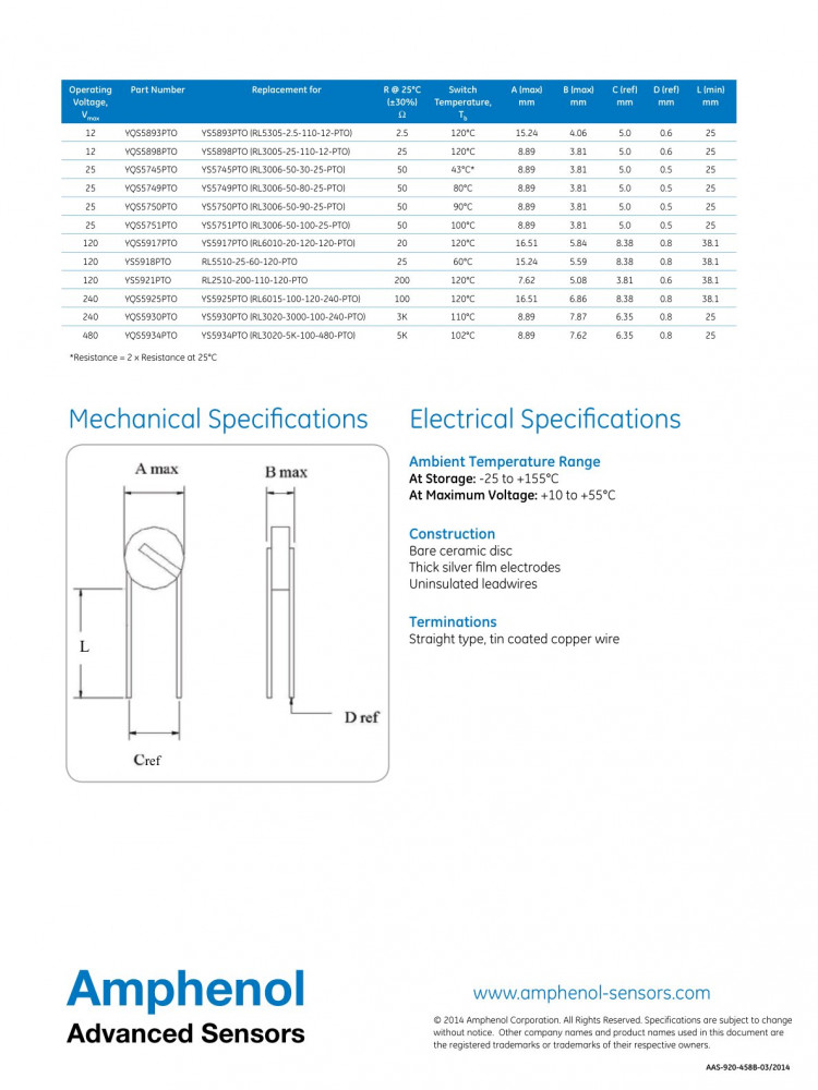 YQS5749PTO PTO thermistor documentation page 2