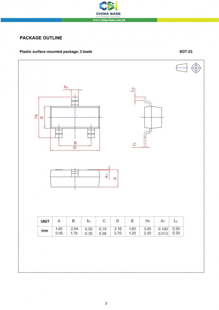 CBI MMBTA55 datasheet page 2