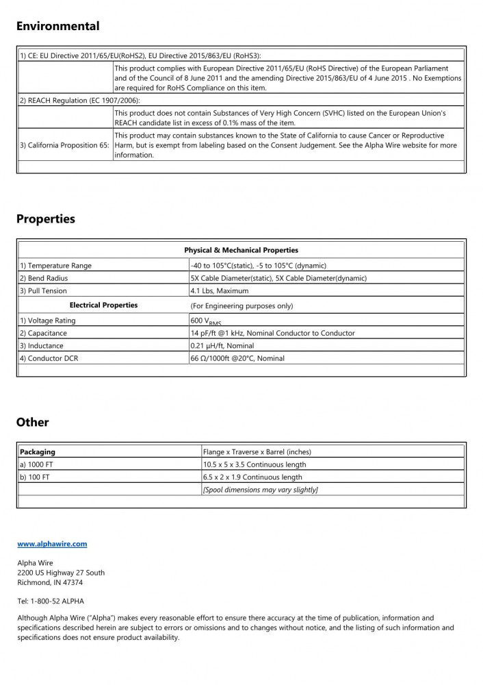 Alpha Wire 79062 SL001 technical specification page 2