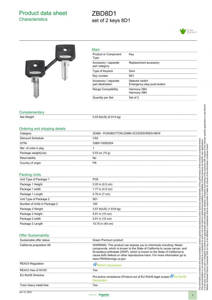 ZBD8D1 technical document page 1