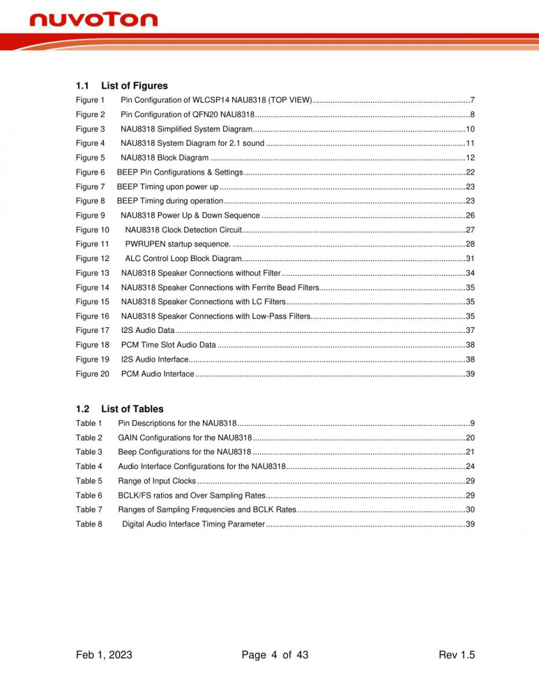 NAU8318 datasheet page 4