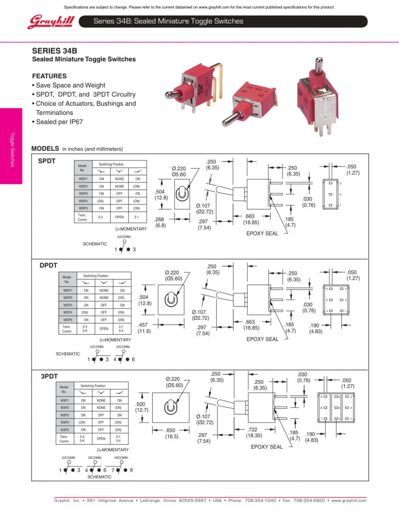 Grayhill Series 34B datasheet page 1