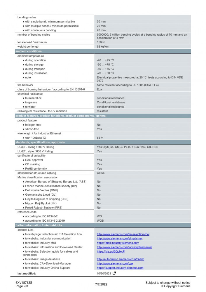 6XV18712S technical document page 2