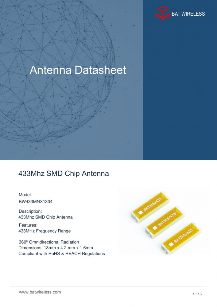 BW433MNX1304 datasheet page 1