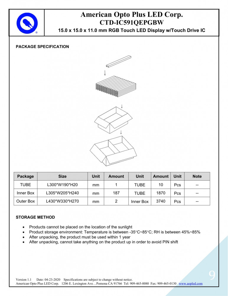 CTD-IC591QEPGBW datasheet page 9