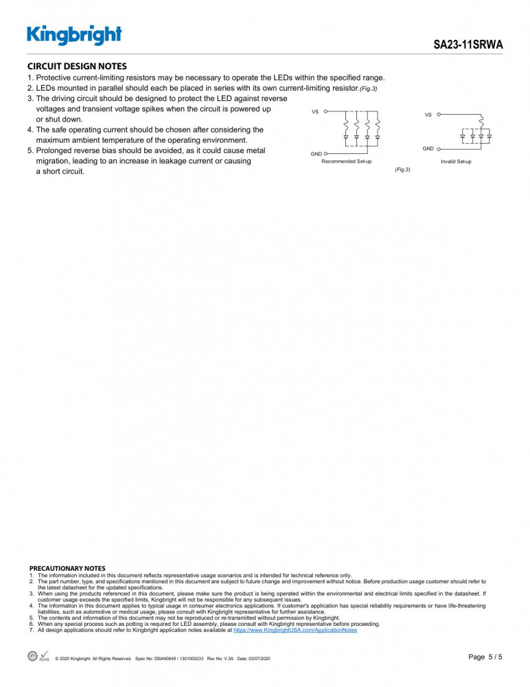 SA23-11SRWA datasheet page 5