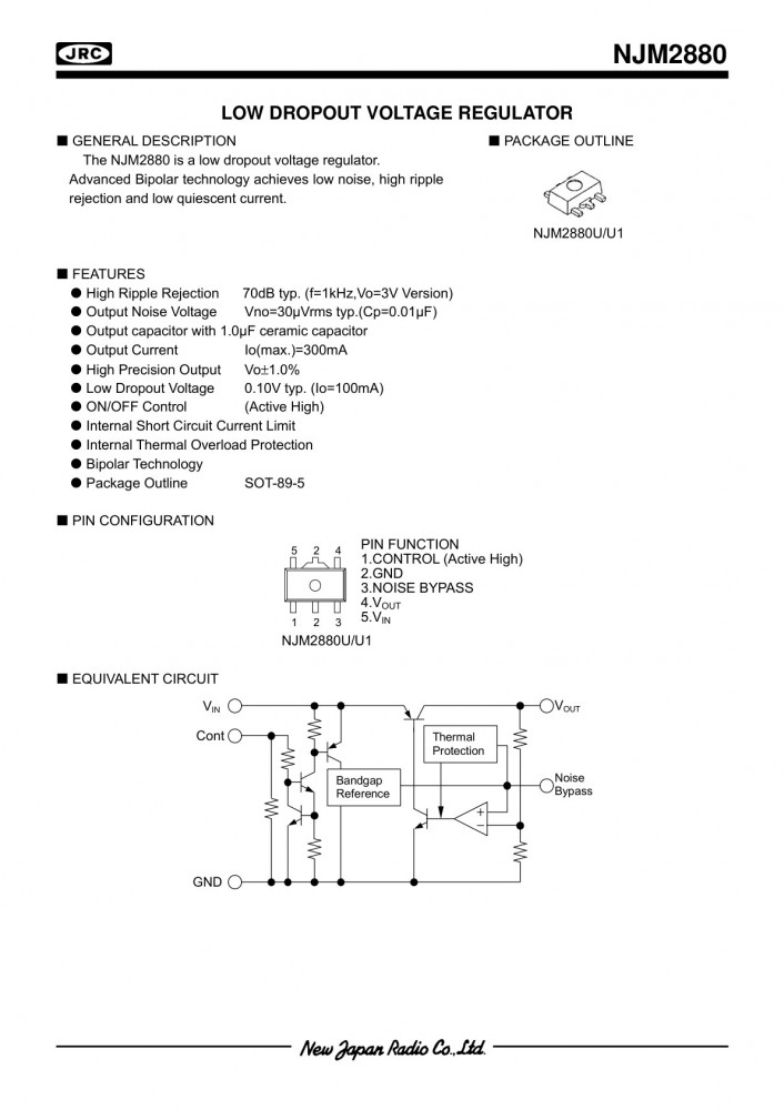NJM2880 datasheet page 1
