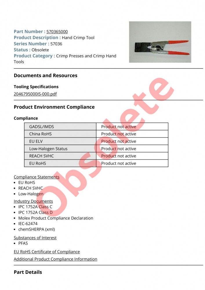 Tooling document preview, page 1
