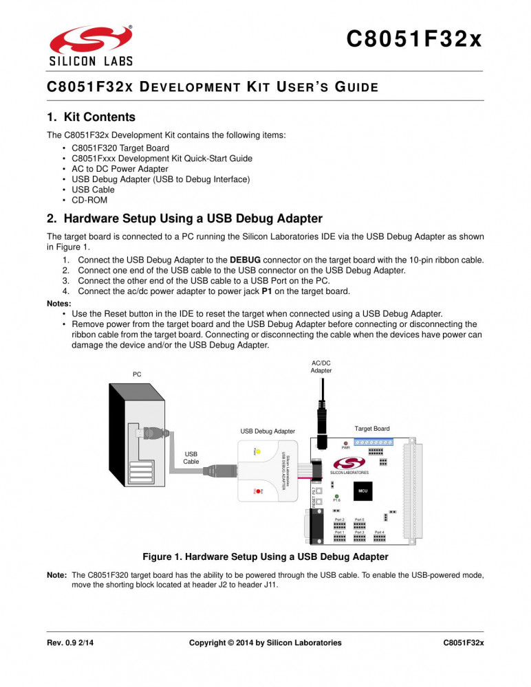 C8051F320 development kit document page 1