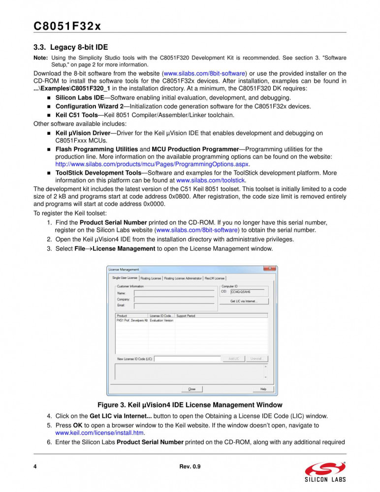 C8051F320 development kit document page 4