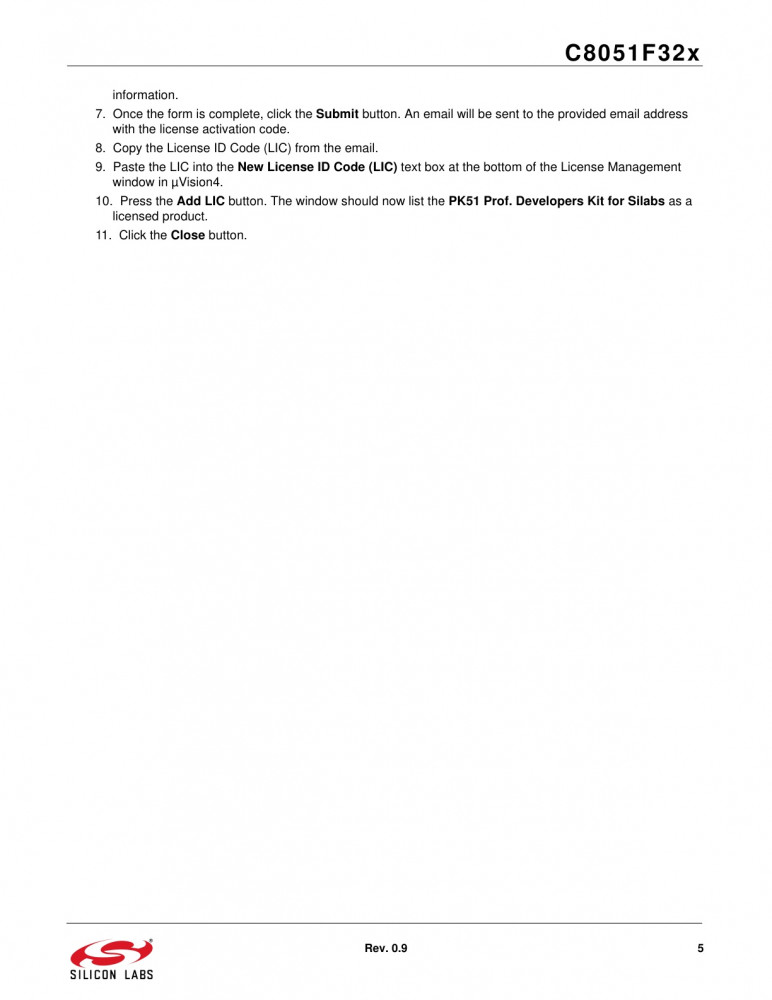 C8051F320 development kit document page 5