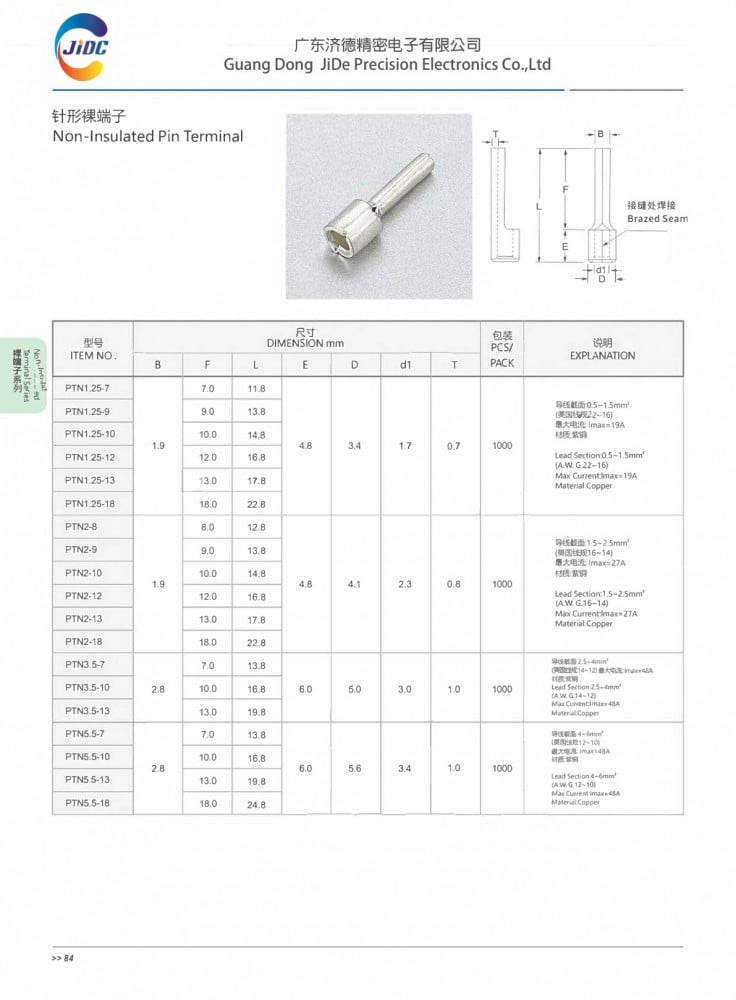 JIDC terminal catalogue page 1