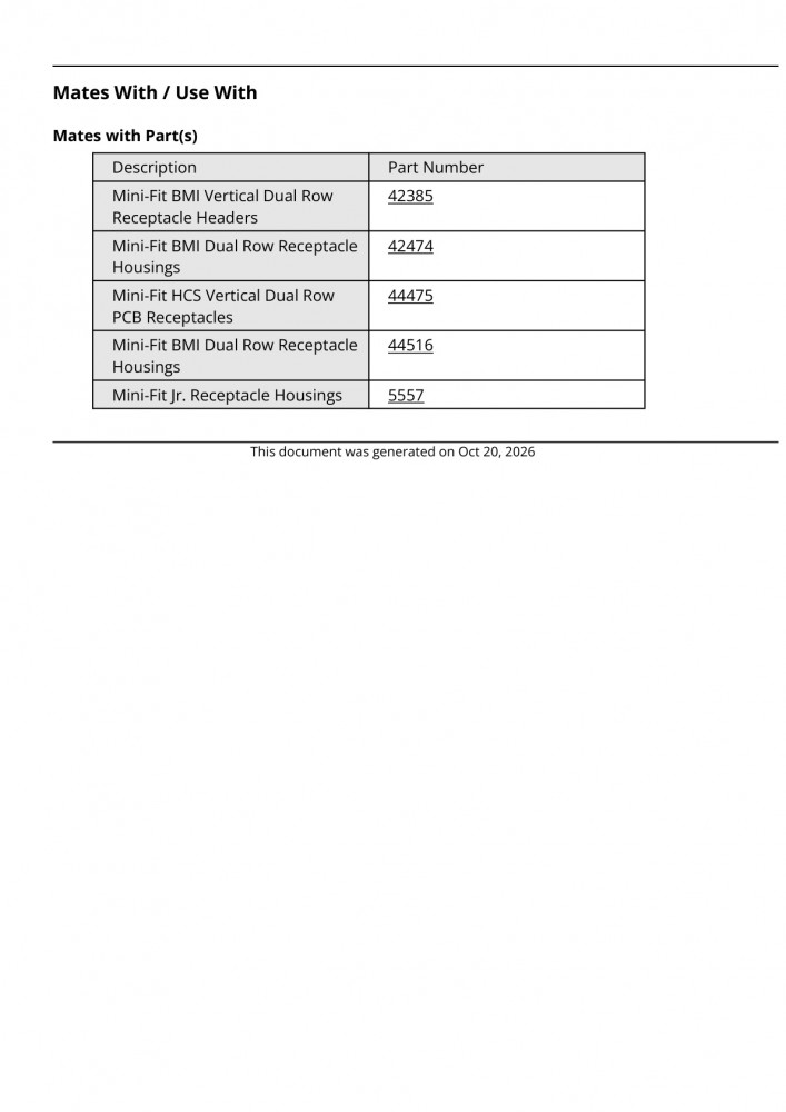 Technical document page 4 for MOLEX 440680107