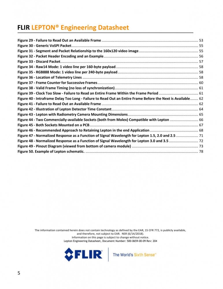 FLIR Lepton datasheet page 5