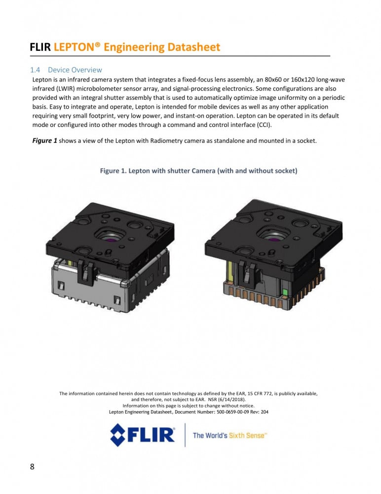 FLIR Lepton datasheet page 8