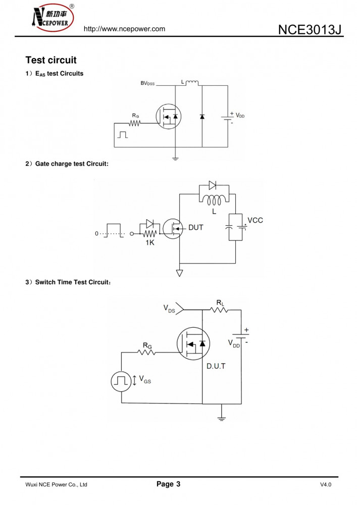 NCE3013J datasheet page 3