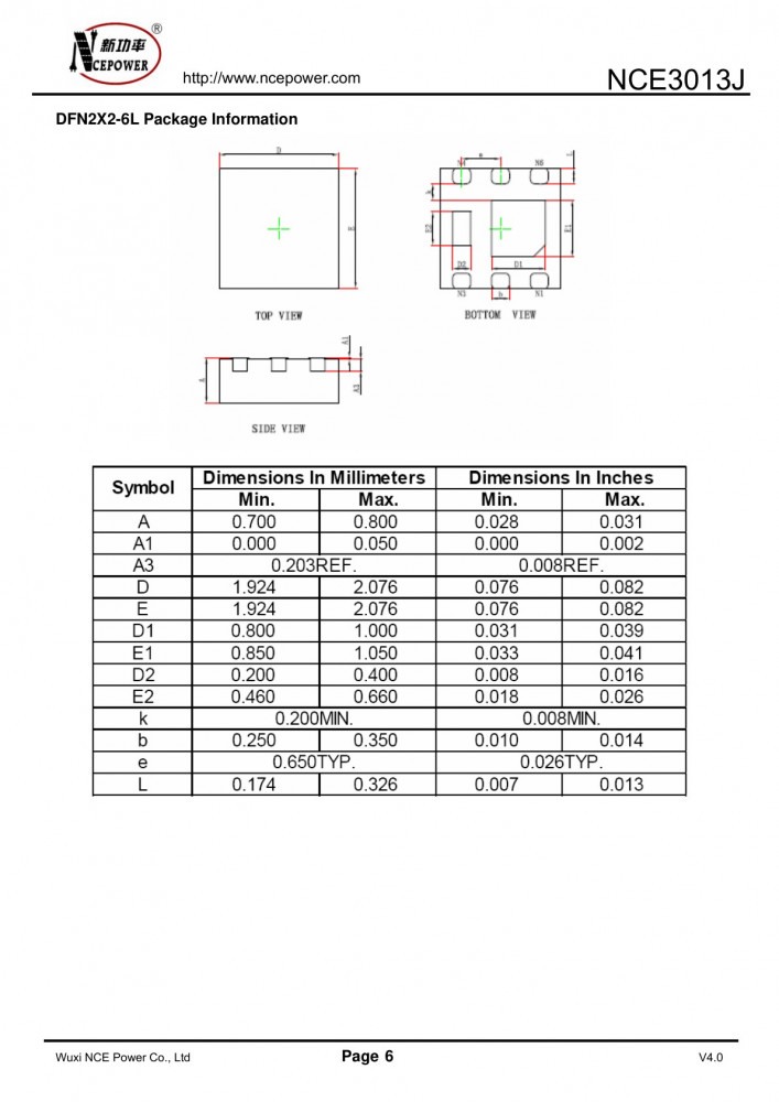 NCE3013J datasheet page 6