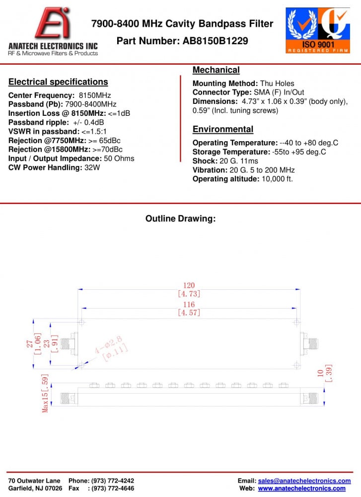 AB8150B1229 outline drawing