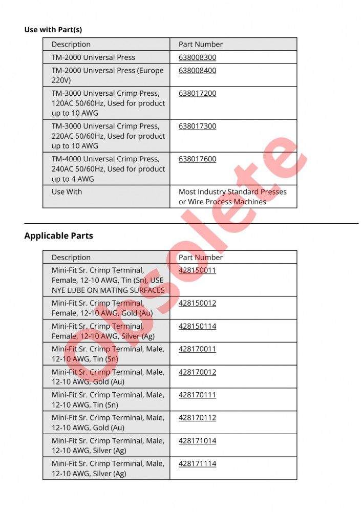 MOLEX 638911100 tooling document, page 3
