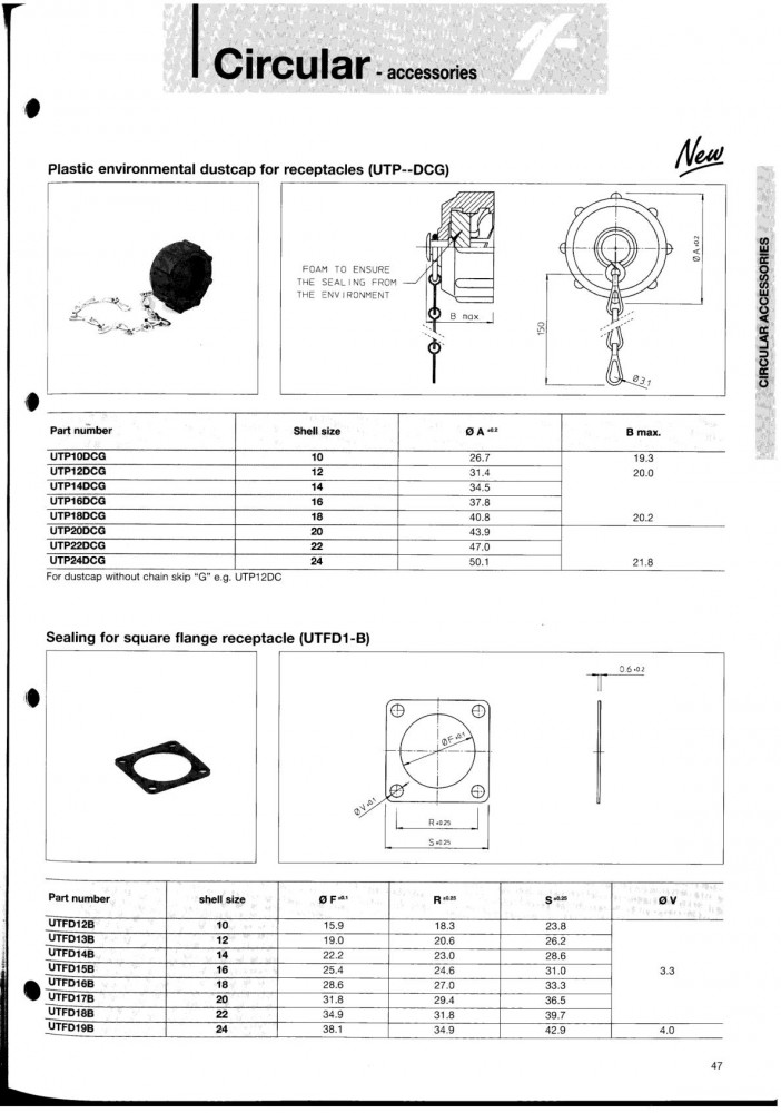 EATON circular connector accessory technical document page