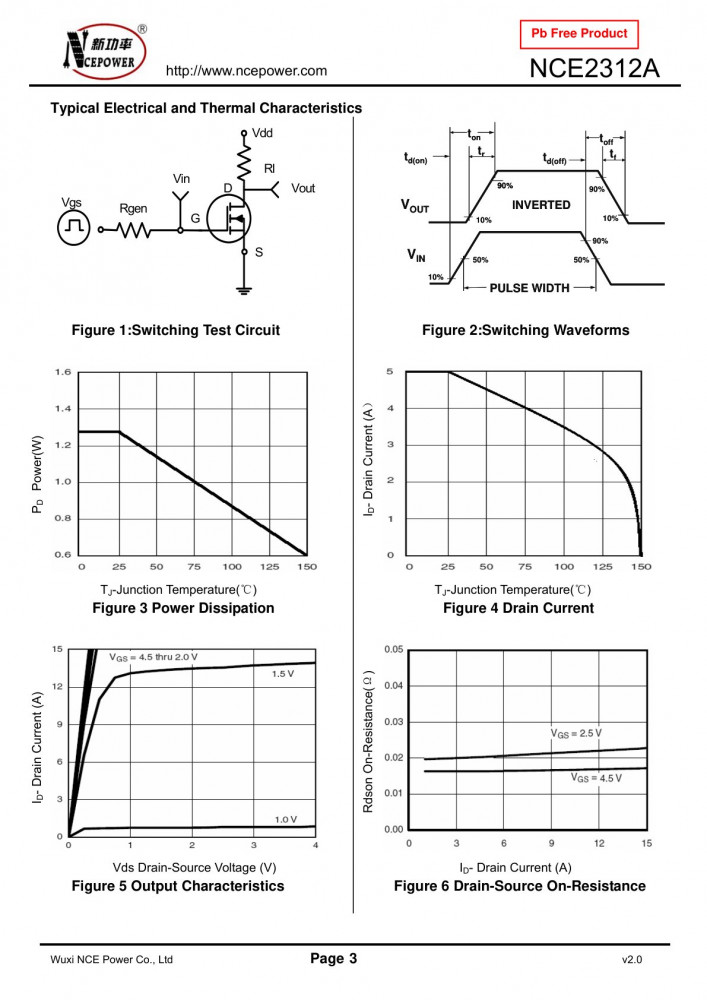 NCE2312A datasheet page 3
