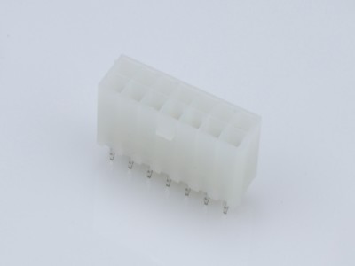 Mini-Fit Jr. Vertical Header, 4.20mm Pitch, Dual Row, 18 Circuits, with Snap-in Plastic Peg PCB Lock, Tin, Natural
