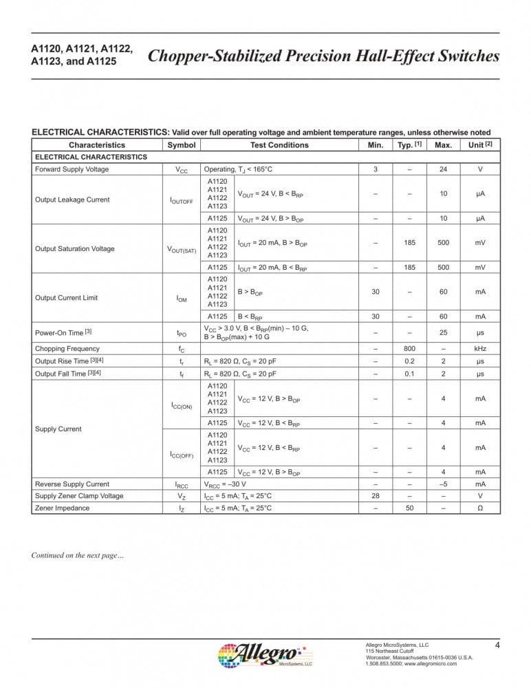 A1122LLHLT-T datasheet page 4