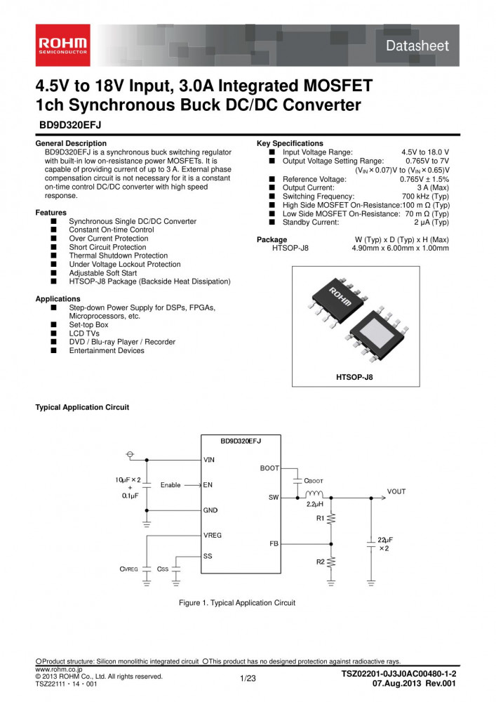BD9D320EFJ-E2 datasheet page 1