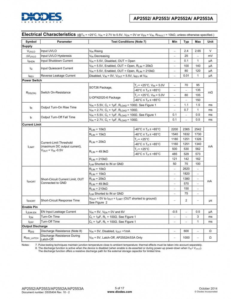 AP2553W6-7 datasheet page 5