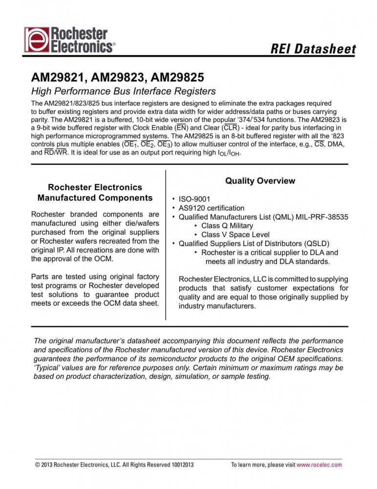 AM29825 datasheet page 1