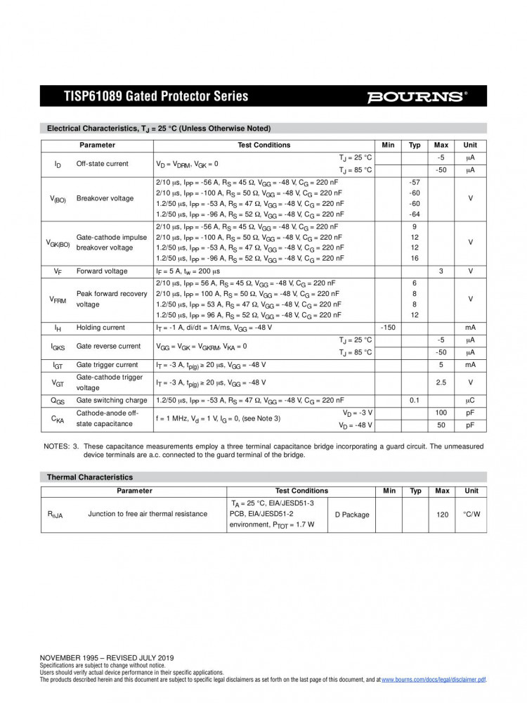 TISP61089ADR-S datasheet page 4