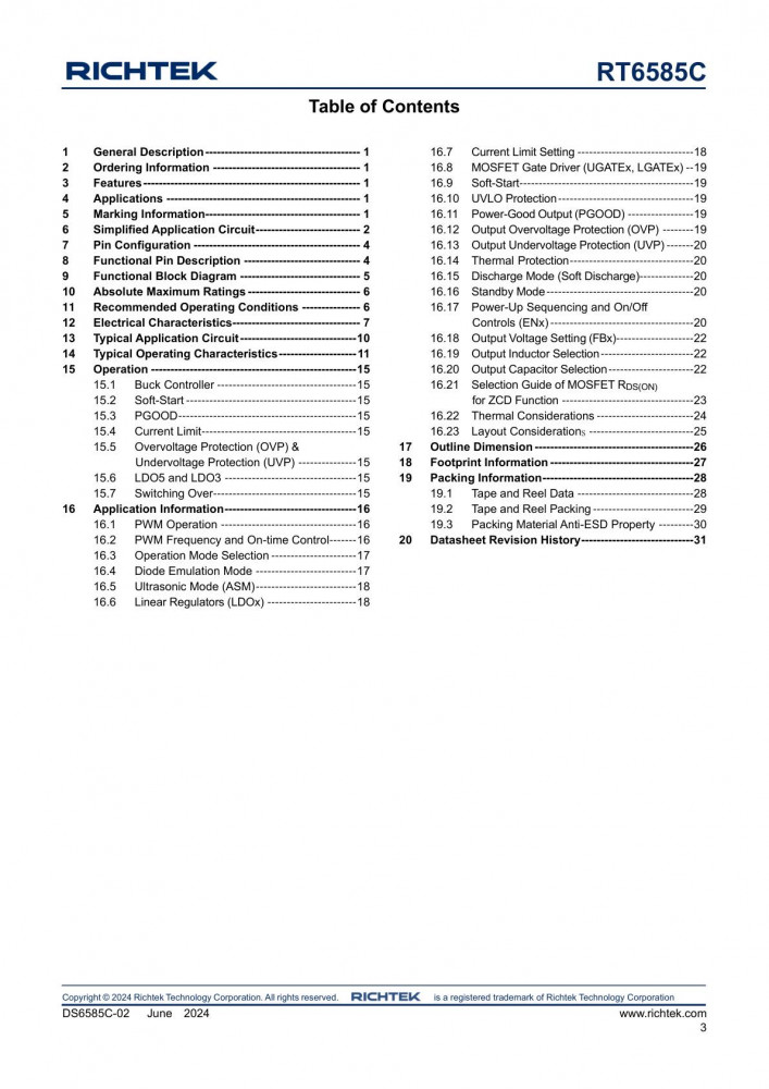 RT6585C datasheet page 3